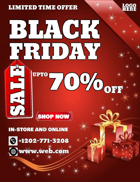 Copy of Red Maximalist Black Friday Discount Flyer (us Letter ...