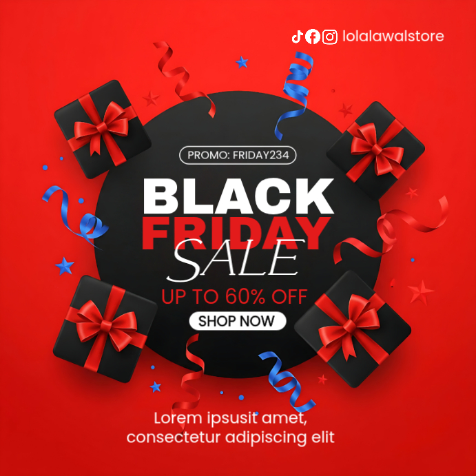 Modèle Red Maximalist Black Friday Flyer Instagram Post | PosterMyWall