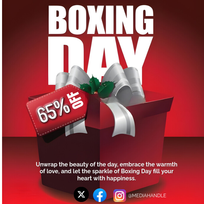 Red Maximalist Boxing Day Instagram Post Template | PosterMyWall