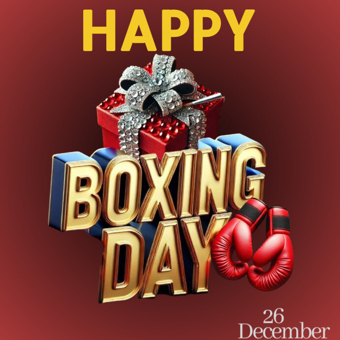 Red Maximalist Boxing Day Instagram Post Template | PosterMyWall