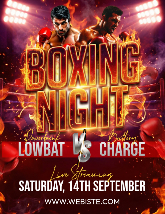 Red Maximalist Boxing Event Flyer Template | PosterMyWall