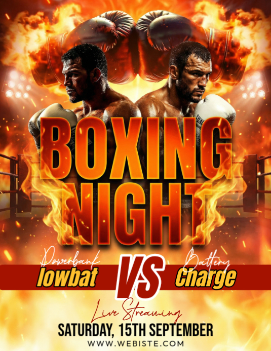 Plantilla de Red Maximalist Boxing Match Flyer | PosterMyWall