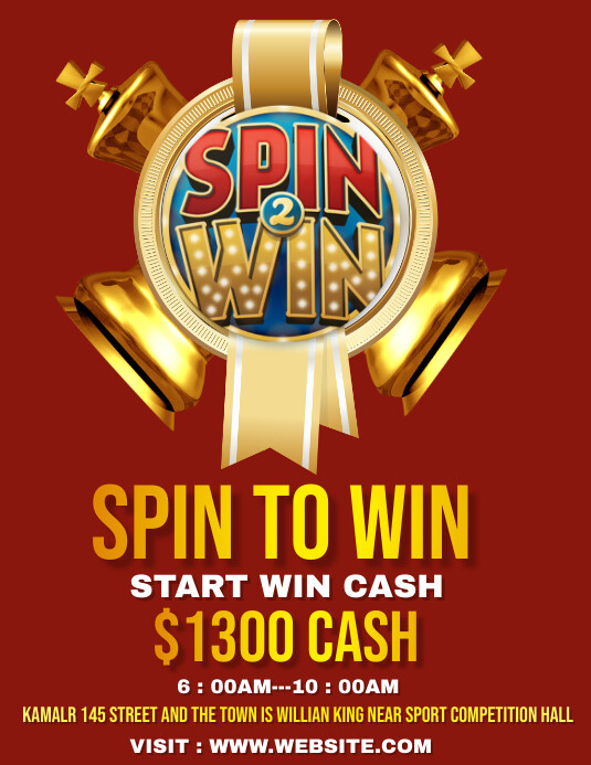 Copy of Red Maximalist Brown Maximalist Spin To Win | PosterMyWall