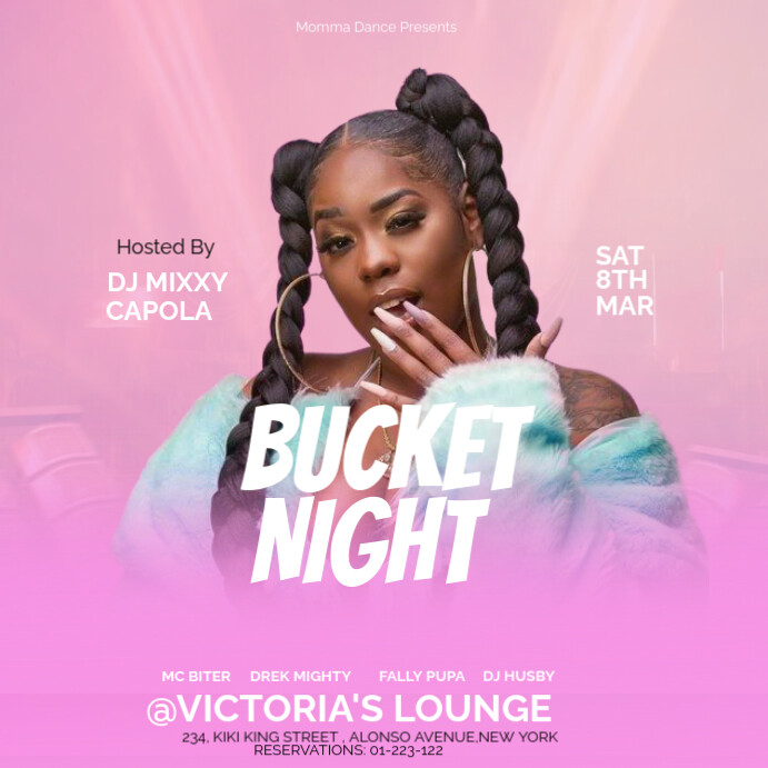 Copy of Red Maximalist Bucket Night Instagram Post | PosterMyWall