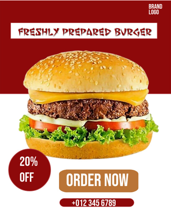 Copy of Red Maximalist Burger Flyer Instagram Portrait | PosterMyWall