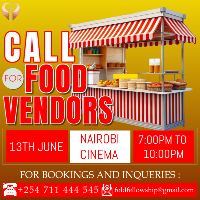 Copy of Red Maximalist Call For Food Vendor Instagram Post | PosterMyWall