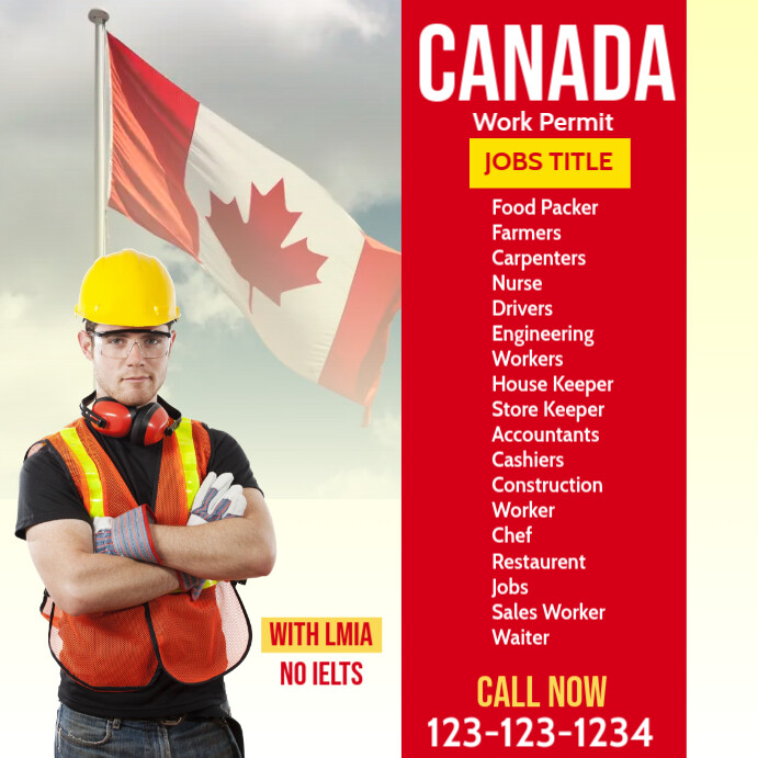 Copy of Red Maximalist Canada Work Permit Instagram Post | PosterMyWall