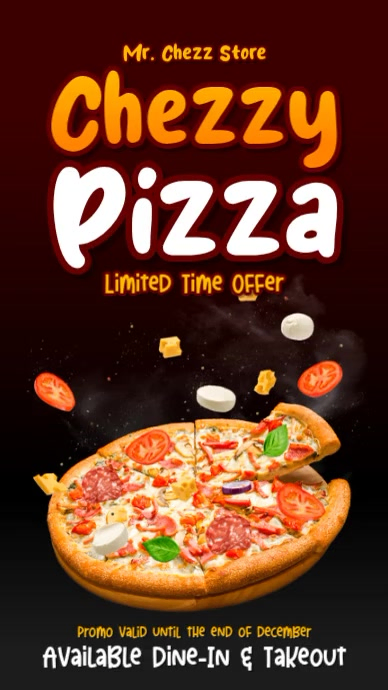 Red Maximalist Cheesy Pizza Madness – Limited Time Offer Instagram Reel ...