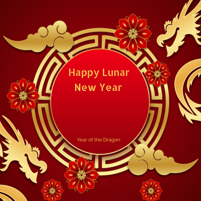 Red Maximalist Chinese Instagram Post Template | PosterMyWall