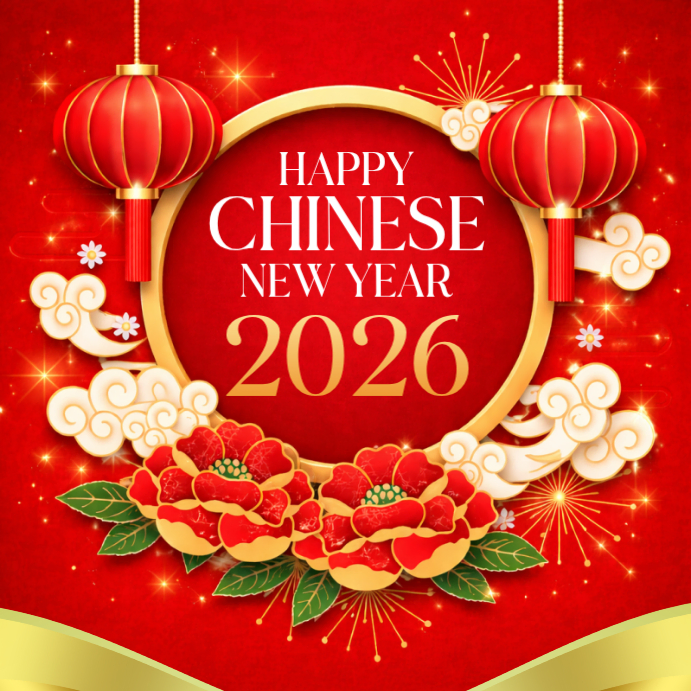 Plantilla de Red Maximalist Chinese New Year 2026 Instagram Post ...