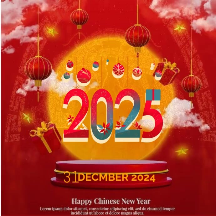 Plantilla de Red Maximalist Chinese New Year Insta Instagram Post ...