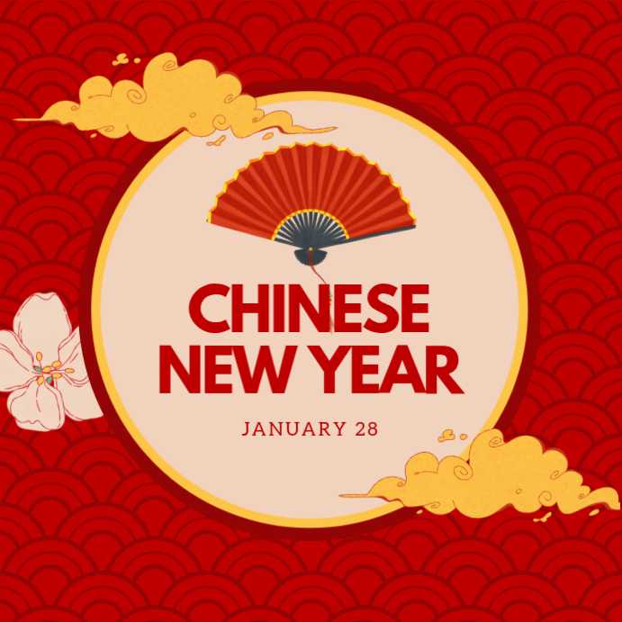 Red Maximalist Chinese New Year Instagram Post Template | PosterMyWall
