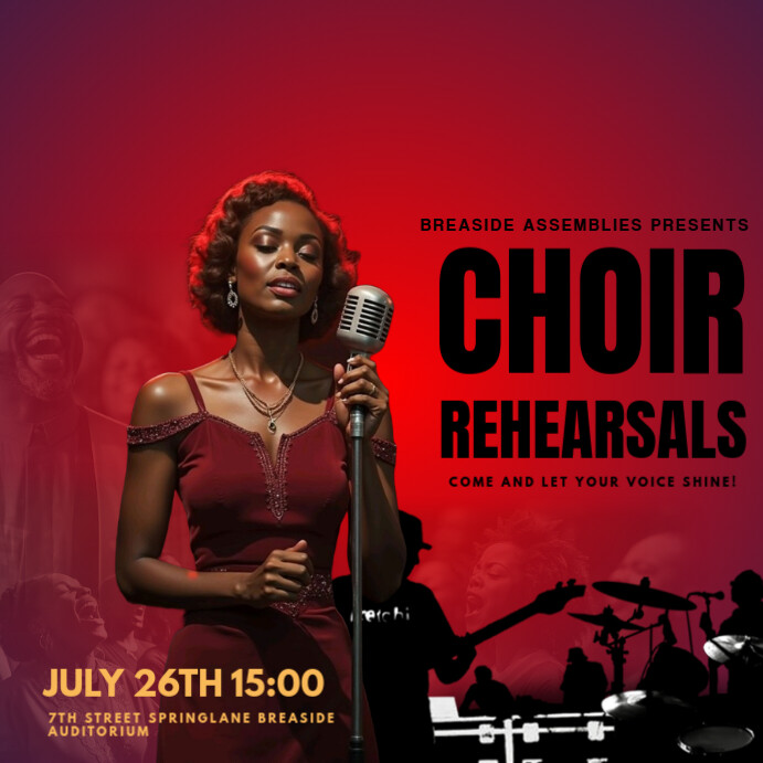 Red Maximalist Choir Rehearsals Instagram Post Template | PosterMyWall