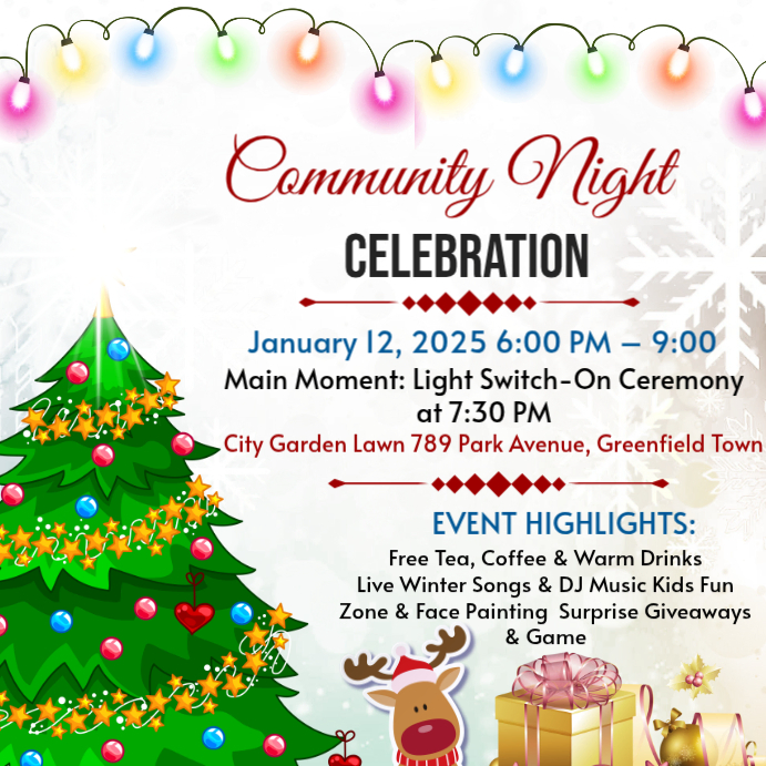 Red Maximalist Christmas Angel Tree Instagram Post Template | PosterMyWall