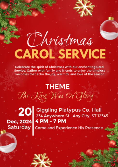 Copy of Red Maximalist Christmas Carol A4 | PosterMyWall