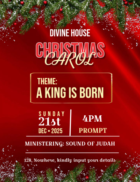 Red Maximalist Christmas Carol Flyer (us Letter) Template | PosterMyWall