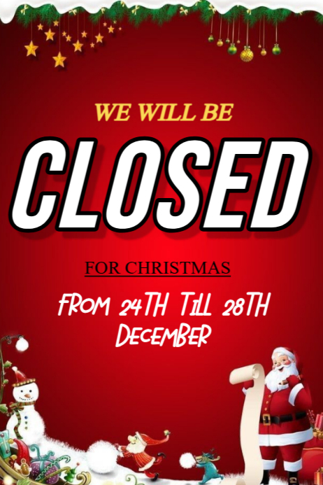 Red Maximalist Christmas Closed Poster Template | PosterMyWall