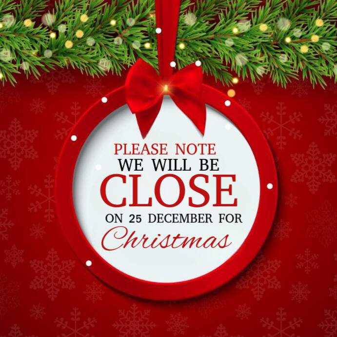 Copy of Red Maximalist Christmas Closure Notice Instagram Post | PosterMyWall