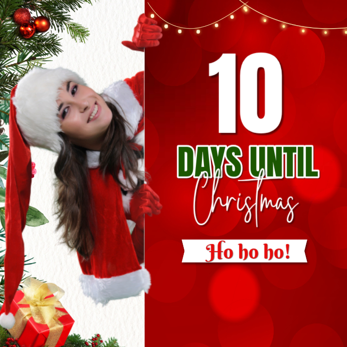 Plantilla de Red Maximalist Christmas Countdown Instagram Post ...