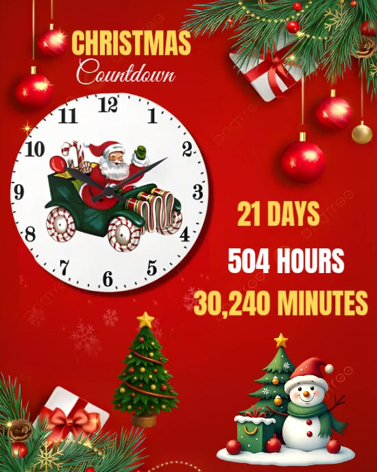Red Maximalist Christmas Countdown Instagram Portrait Template ...