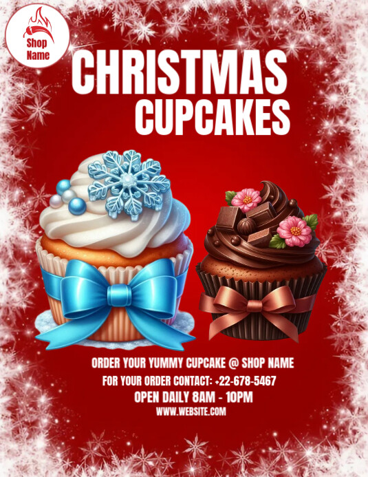 Copy of Red Maximalist Christmas Cupcake Sales Flyer Flyer (us Letter ...