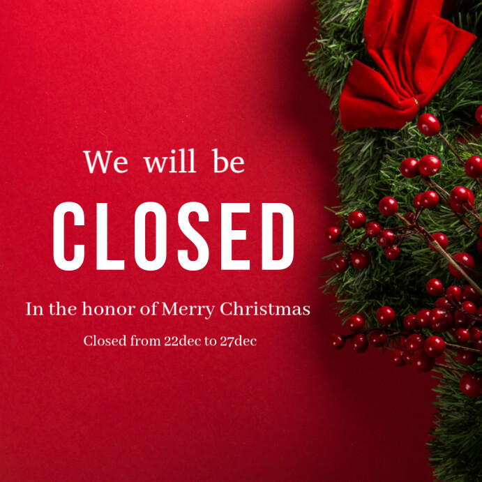 Copy of Red Maximalist Christmas Day Closed Notice Instagram Post | PosterMyWall