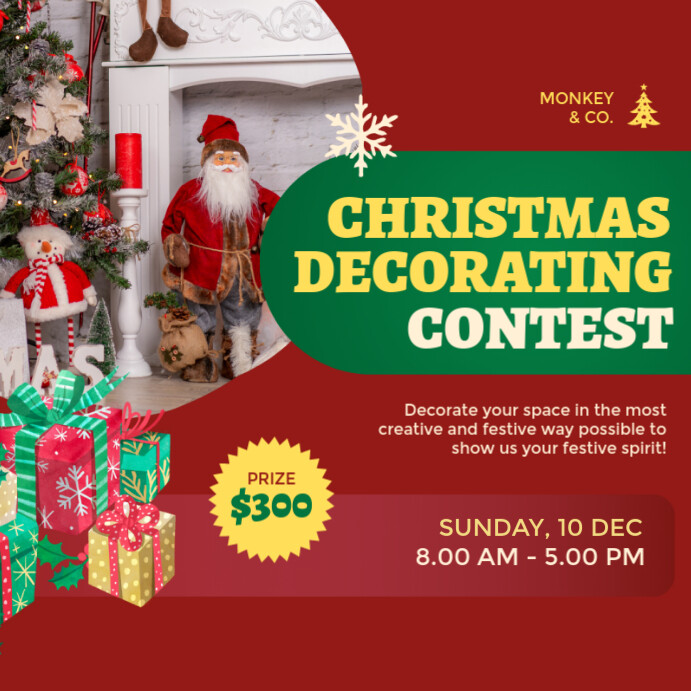 Copy of Red Maximalist Christmas Decorating Contest Instagram Post ...