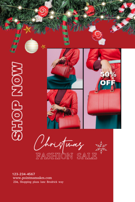 Copy of Red Maximalist Christmas Fashion Poster | PosterMyWall