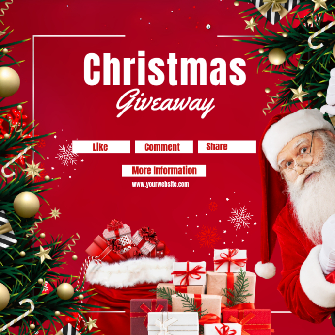 Plantilla de Red Maximalist Christmas Giveaway Instagram Post ...