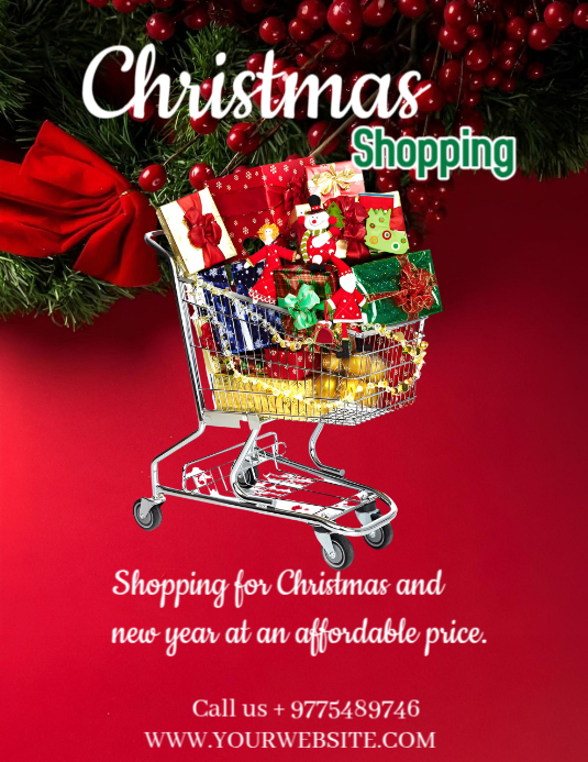 Red Maximalist Christmas Hampers Flyer Flyer (us Letter) Template ...