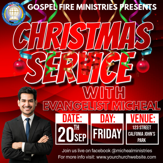 Red Maximalist Christmas Instagram Post Template | PosterMyWall