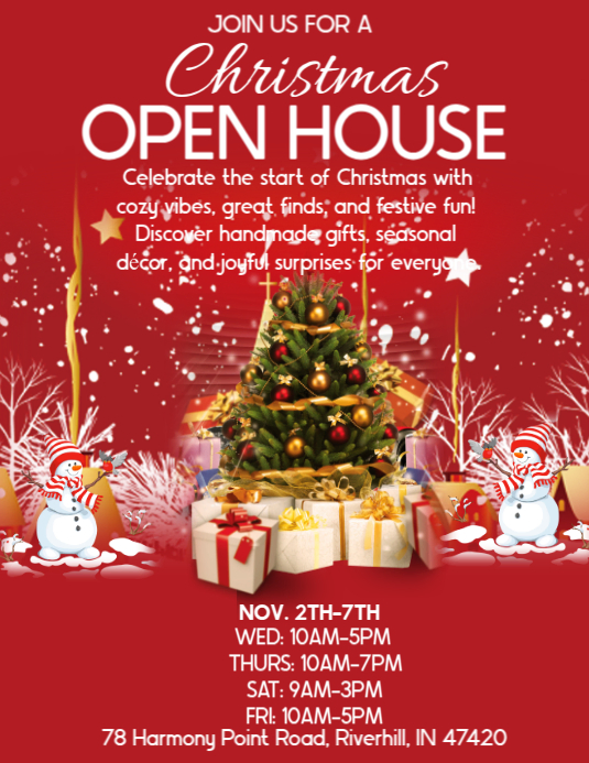 Red Maximalist Christmas Open House Flyer (us Letter) Template ...