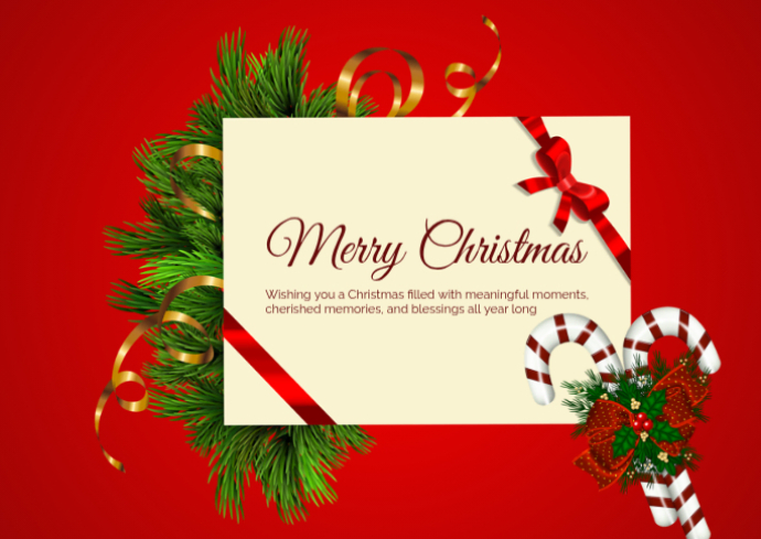 Red Maximalist Christmas Postcard Template | PosterMyWall