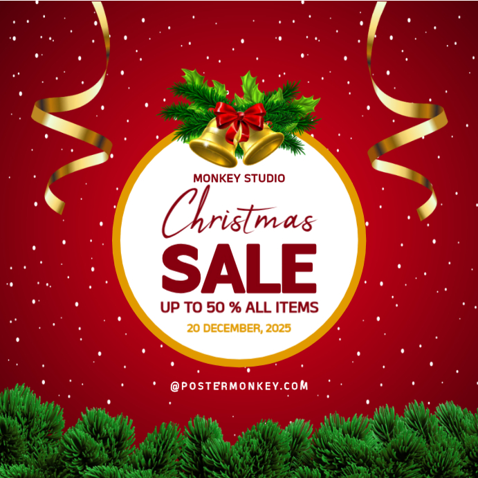 Plantilla de Red Maximalist Christmas Sale Instagram Post | PosterMyWall