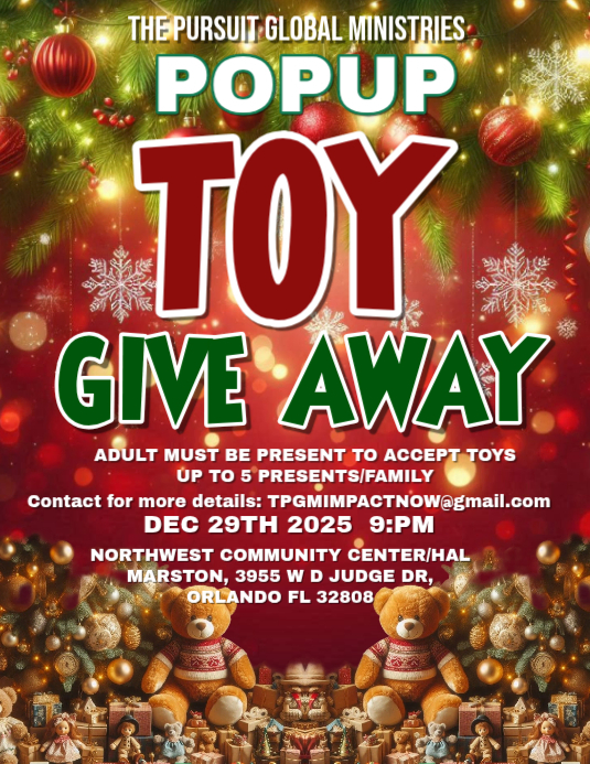 Red Maximalist Christmas Toy Drive Flyer Flyer (us Letter) Template ...