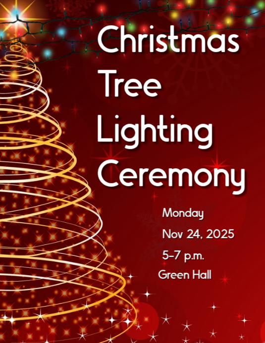 Red Maximalist Christmas Tree Lighting Flyer (us Letter) Template ...