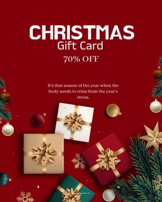 Red Maximalist Christmas Vouchers Instagram Portrait Template ...