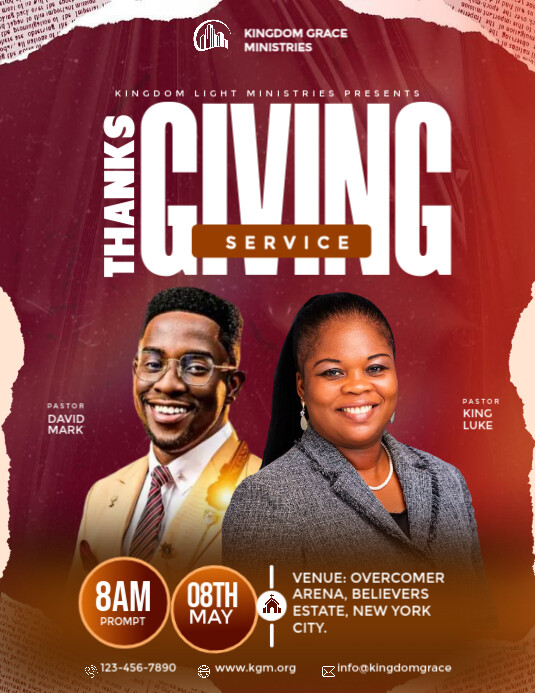 Red Maximalist Church Flyer (us Letter) Template | PosterMyWall