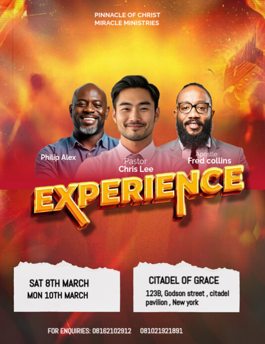 Red Maximalist Church Flyer (us Letter) Template | PosterMyWall