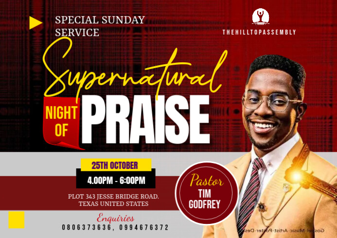 Red Maximalist Church Flyer A4 Template | PosterMyWall