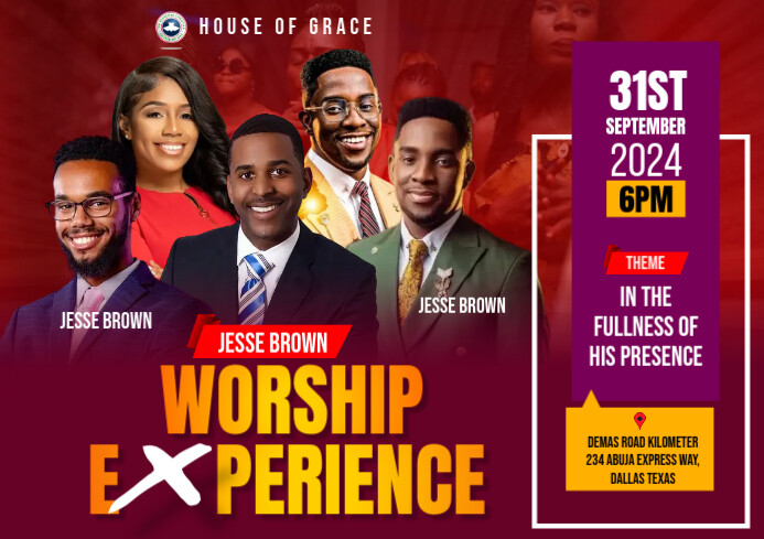Red Maximalist Church Flyer A4 Template | PosterMyWall