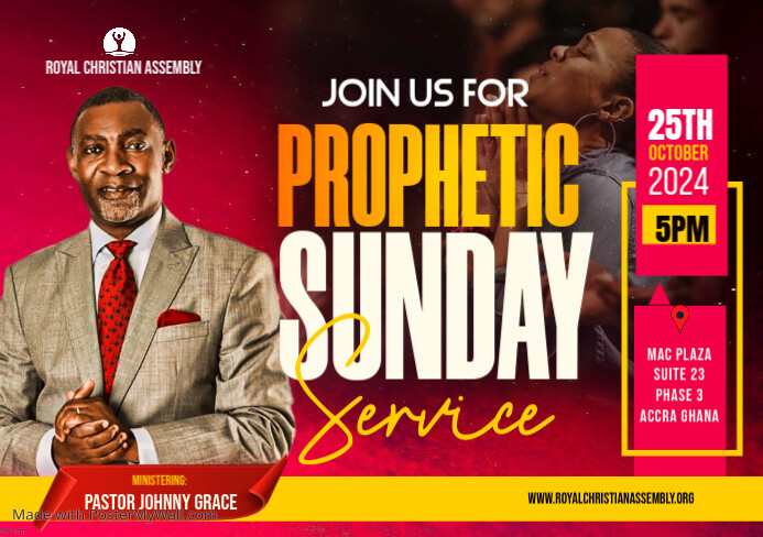 Red Maximalist Church Flyer A5 Template | PosterMyWall