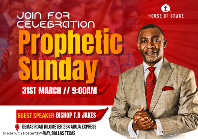 Red Maximalist Church Flyer A5 Template | PosterMyWall