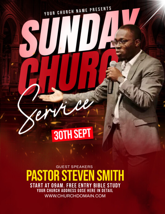 Copy of Red Maximalist Church Flyer Flyer (us Letter) | PosterMyWall