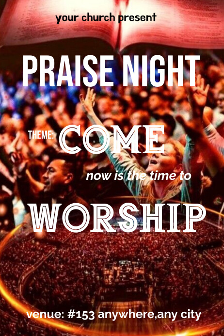 Red Maximalist Church Flyer Poster Templat | PosterMyWall