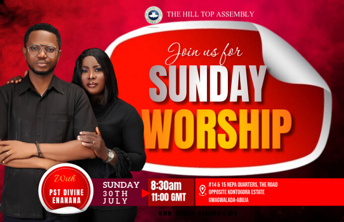 Red Maximalist Church Flyer Tabloid Template | PosterMyWall