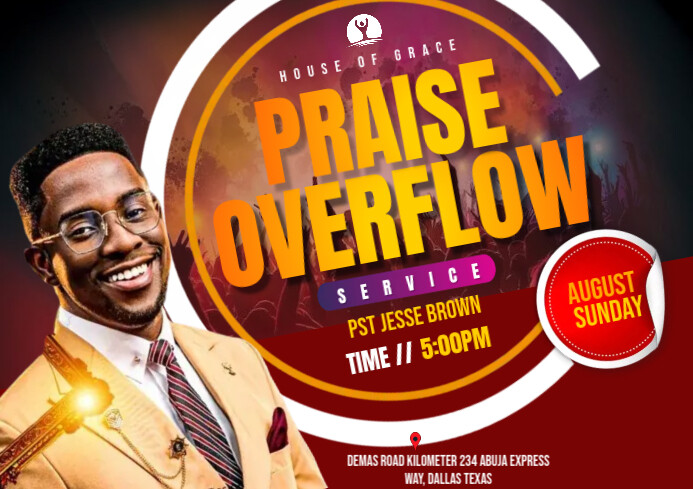 Red Maximalist Church Flyers A4 Template | PosterMyWall