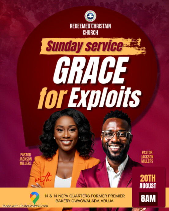 Red Maximalist Church Flyers Instagram Portrait Template | PosterMyWall