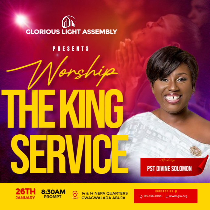 Red Maximalist Church Flyers Instagram Post Template | PosterMyWall