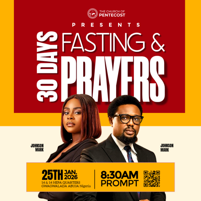 Red Maximalist Church Flyers Instagram Post fasting and prayers ...